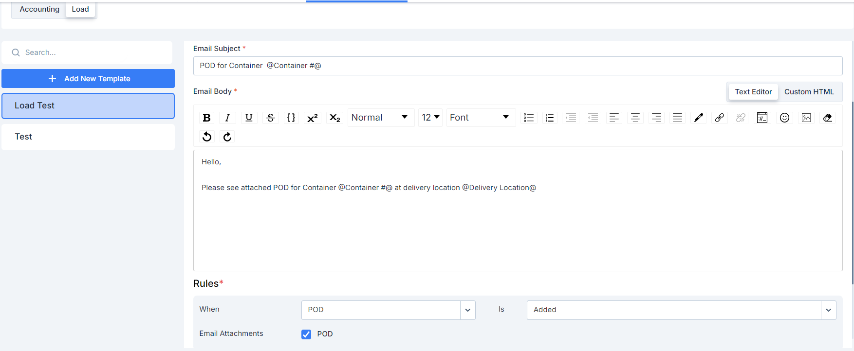 Settings - System Generated Emails Settings - System Generated Emails